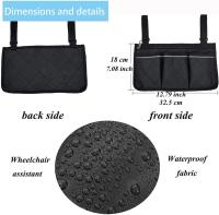 China Wheelchair Armrest Side Bag 32.5x18cm Polyester Storage Organizer for Wheelchair Walker Golf Cart for sale