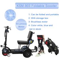 China KSM-903 3 Wheel Mobility Scooter Electric Adult Foldable 25km/h 48V 12AH Lithium Battery for sale