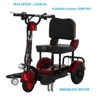 China KSM-903 Folding 3 Wheel Electric Mobility Scooter 48V 12AH Lithium Battery 25km/h for Elderly for sale