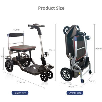China 3 Wheel Electric Mobility Scooter 10Ah Lithium Battery Brushless Motor Lightweight 19kg for sale