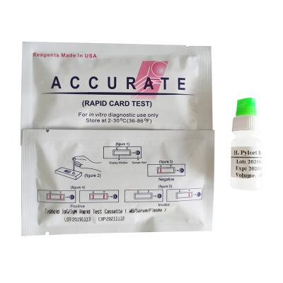 China Typhoid IgG/IgM Rapid Test Cassette 99% Accuracy Whole Blood Serum Plasma 5-15min for sale