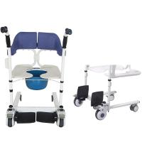 China Manual Patient Transfer Lift Chair KSM-206 130kg Capacity Commode Wheelchair for sale