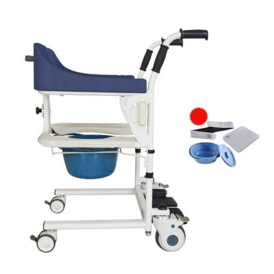 China KSMED Manual Patient Transfer Lift Chair 130kg Capacity Commode Wheelchair Bath Chair for sale