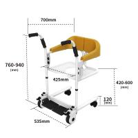 China KSMED Manual Patient Transfer Lift Chair 130kg Capacity Commode Wheelchair KSM-206 for sale