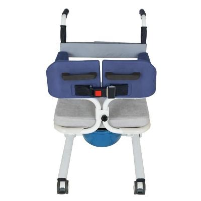China Manual Patient Transfer Lift Chair KSM-206 130kg Capacity Commode Wheelchair Shower Handicapped Invalid for sale