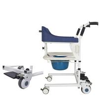China Manual Patient Transfer Lift Chair KSM-206 130kg Capacity Commode Wheelchair Shower Handicapped Invalid for sale