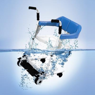 China KSMED Manual Patient Transfer Lift Chair 130kg Capacity Bath Commode Wheelchair for sale