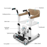 China Hydraulic Patient Lift Chair 150kg Capacity Disabled Transfer Toilet Commode Wheelchair for sale