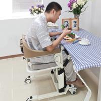 China Hydraulic Patient Transfer Lift Chair 150kg Capacity Portable Commode Wheelchair for sale
