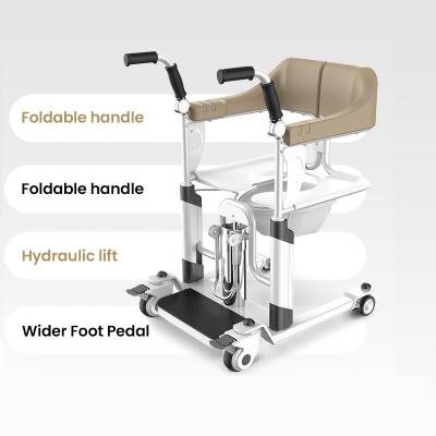 China Hydraulic Patient Transfer Lift Chair 150kg Capacity Waterproof Wheelchair Hoist KSM-208 for sale
