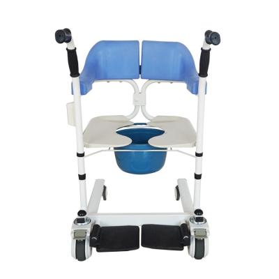 China Manual Patient Transfer Lift Chair 130kg Capacity Steel Iron Commode Wheelchair KSM-206 for sale