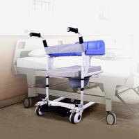 China Manual Patient Transfer Lift Chair 130kg Capacity Steel Iron Commode Wheelchair KSM-206 for sale