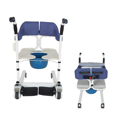 China Manual Patient Transfer Lift Chair Commode Wheelchair 130kg Capacity KSM-206 for sale