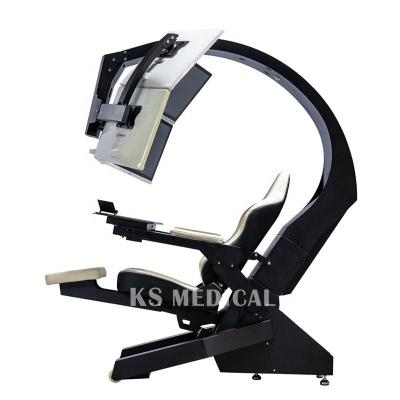 China PU Leather Gaming Desk Chair with RGB Lights Speakers Massage 140 Degree Recline 4 USB Ports for sale