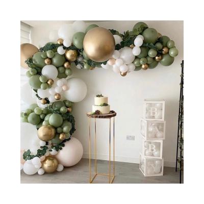 China Birthday Party Festival Decoration Supplies Retro Color Bean Paste Green Balloon Package Olive Green Balloon Set for sale