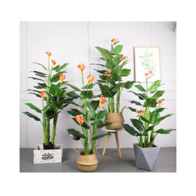 China Indoor decorative plastic faux Banana tree Hot sale Artificial Birds Of paradise potted plant for home decoration for sale