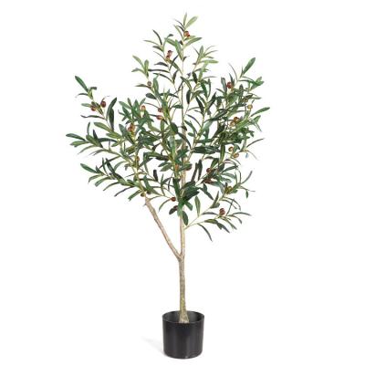 China Fake Olive Tree Potted Plant Indoor Large Floor Standing Simulation Tree Bonsai Artificial Olive Tree Ornament for sale