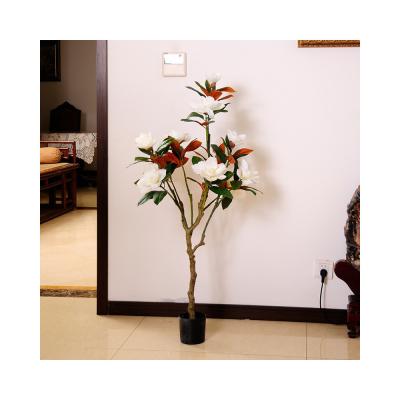 China Artificial Magnolia indoor potted decorative fake tree plant for sale