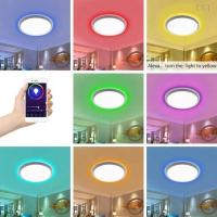 China Aluminum Alloy LED Smart Light 30w Slim Tuya Wifi Smart LED Ceiling Light for Home Office for sale