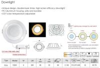 China 100lm/w 3-Step 2700K-6500K Interior Lighting Muare Recesseini Track Wall Washer Spotlight Led Downlight Ceiling Recessed Cob Down Light for sale