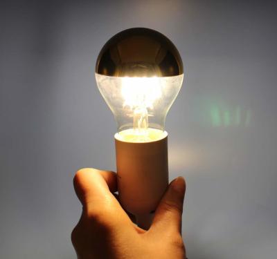 China Half Chrome Plating A60 6W Warm White 2700K LED Filament Retro Bulb for E27 Base Type for sale