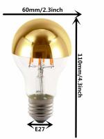 China Half Chrome Plating A60 6W Warm White 2700K LED Filament Retro Bulb for E27 Base Type for sale
