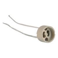 China GU10 Bulb Holder Ceramic Lamp Holder With Silicon Cable 1- 0.05kg for Indoor Lighting for sale