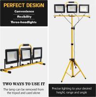 China Adjustable Folding Tripod Stand IP66 Waterproof Work Light with 3 SMD Bulb Heads and Independent Switch for sale