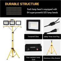 China Adjustable Folding Tripod Stand Work Light with 21000lm Lamp Luminous Flux and 3 Heads for sale
