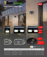 China 30000 Hour Working Lifetime 400lm 0.5W/1.5W/3W LED Solar Sensor Wall Light for Garden for sale