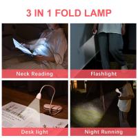 China Lithium Battery Type Flexible LED Foldable Book Light for Eye Protection Black Color for sale