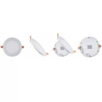 China Lifespan hours 15000 AC 85-265V 6W 12W 18W 24W Slim Round and Square LED Panel Light for sale