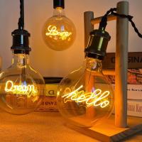China G80/95 Series Dimmable LED Decorative Edison Bulb 4W Glass Clear Amber Base Hotel 1- for sale