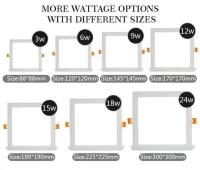 China Long-Lasting Slim LED Panel Light 3W 6W 9W 12W 24W 28W Working Lifetime 30000 Hours for sale