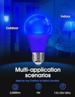 China Blue LED Bulb A19 9W E26 Non-Dim for Outdoor Christmas Lighting and Circuitry Design for sale