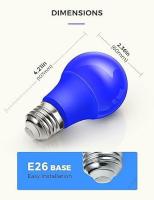 China Blue LED Bulb A19 9W E26 Non-Dim for Outdoor Christmas Lighting and Circuitry Design for sale