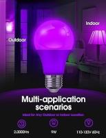 China 15000 Hour Working Lifetime Purple LED Bulb A19 9W for Home and Party Decoration for sale