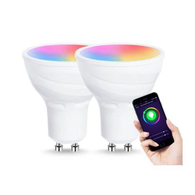 China Application Controlled Gu10 Intelligent Spotlight Bulb with 85lm/w Luminous Efficiency for sale