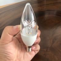 China Lighting solutions service E14 base 3000K warm light clear cover c37 LED Candle bulb for sale