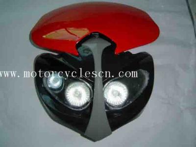 China Motorcycle motocross LED Grimace headlight Bike Blue Red Yellow White for sale