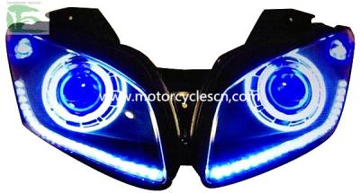 China 2013 YAMAHA YZF-R15 HID Head light Motorcycle Parts LED Drag Racing Original Head Light Bl for sale
