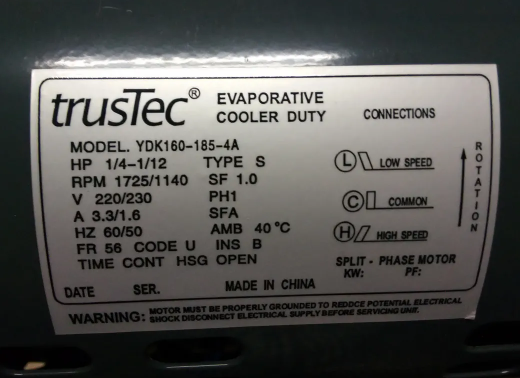 Air Cooler Fan Motor