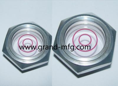 China Aluminum Oil Level Sight Glass BSP G1/2 to G1-1/2 Inch 5-10 Bar Industrial Bullseye for sale