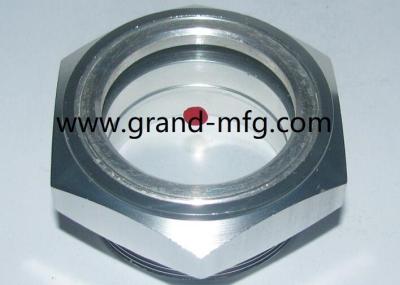 China Aluminum Oil Level Sight Glass 3/8 1/2 3/4 BSP Thread Hexagon for Air Compressor for sale