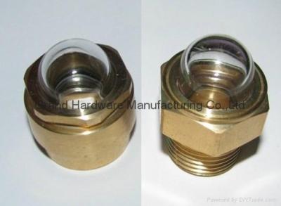 China Domed Oil Sight Glass Brass NPT1/2 Heavy Duty Liquid Level Gauge 5-10 Bar for sale
