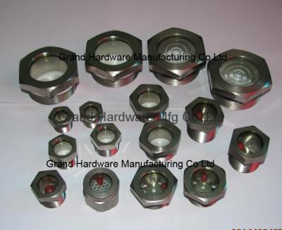 China BSP 3/4 Male Thread Metal Sight Glass Steel Nickel Plated Fused Glass Window for Refrigeration for sale