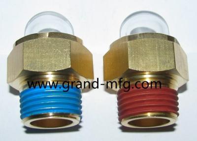 China Brass Oil Level Sight Glass 3/8 NPT Thread Hex Screw In Window Indicator 5-10 Bar for sale