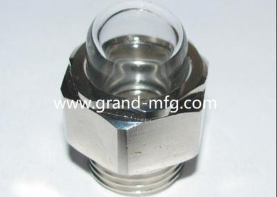 China Brass Oil Level Sight Glass Gauge Plugs NPT 1/2 3/4 Heavy Duty Trucks 3D Dome Clear Glass for sale