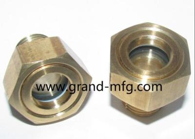 China Brass Oil Level Sight Glass G3/8 G1/2 BSP Thread 5-10 Bar Viewport Indicator for sale