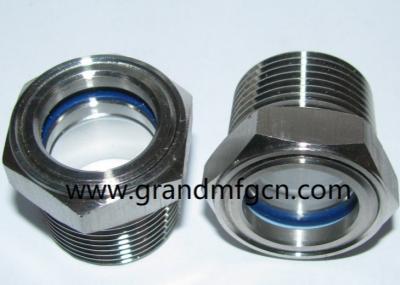 China SS304 Oil Level Sight Glass 2 Inch NPT Thread Fluid View Bull Eye Sight Port 5-10 Bar for sale